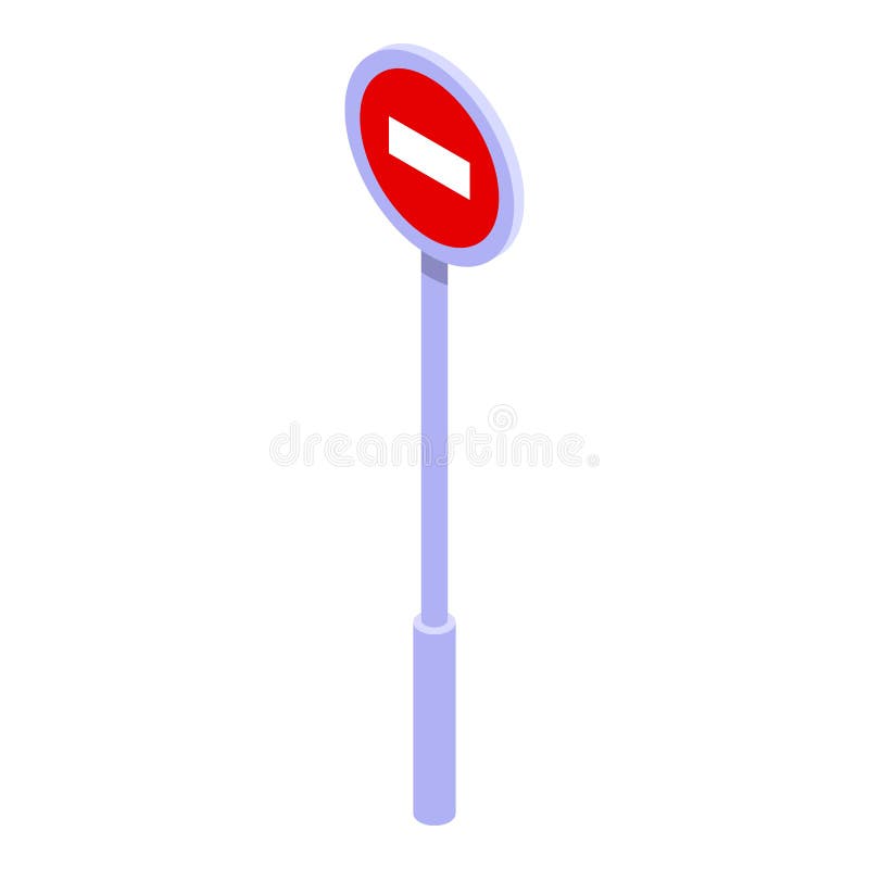 Stop Road Indicator Icon, Isometric Style Stock Illustration ...