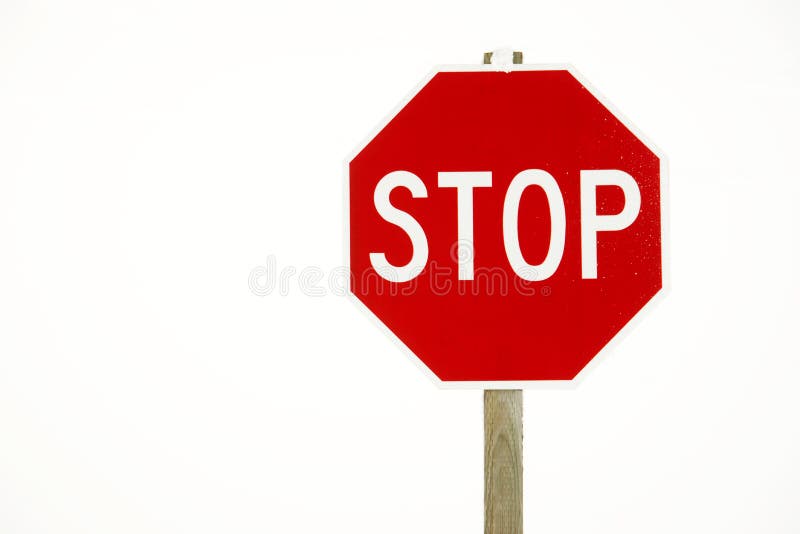 Road Stop Sign Snow Storm Transportation Stock Image - Image of white ...