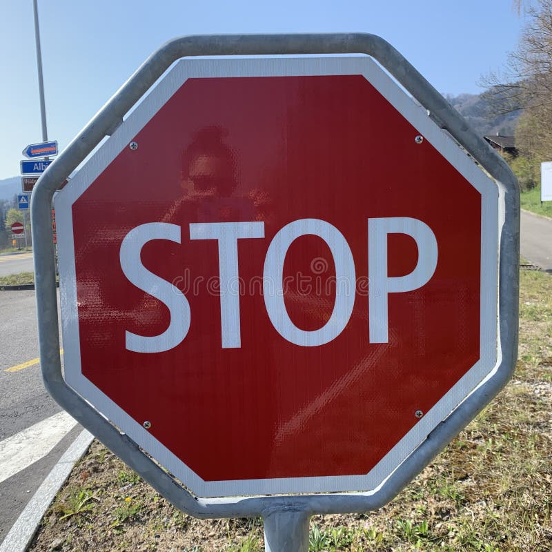 Stop Road Sign. stock photo. Image of street, signs - 177724088