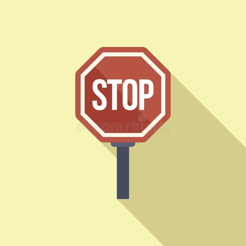 Stop Road Sign Icon Flat Vector. before Railway Crossing Stock ...