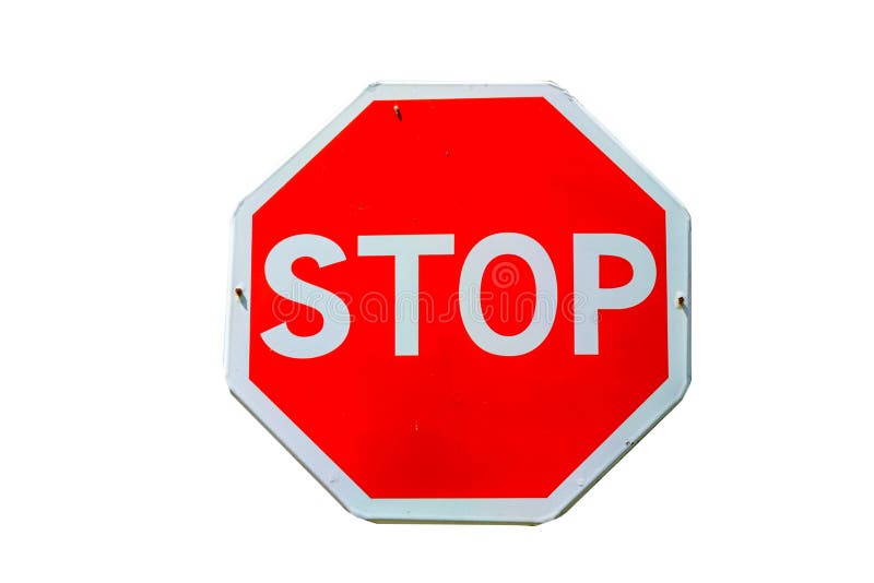 Stop Road Sign Isolated on a White Background Stock Image - Image of ...
