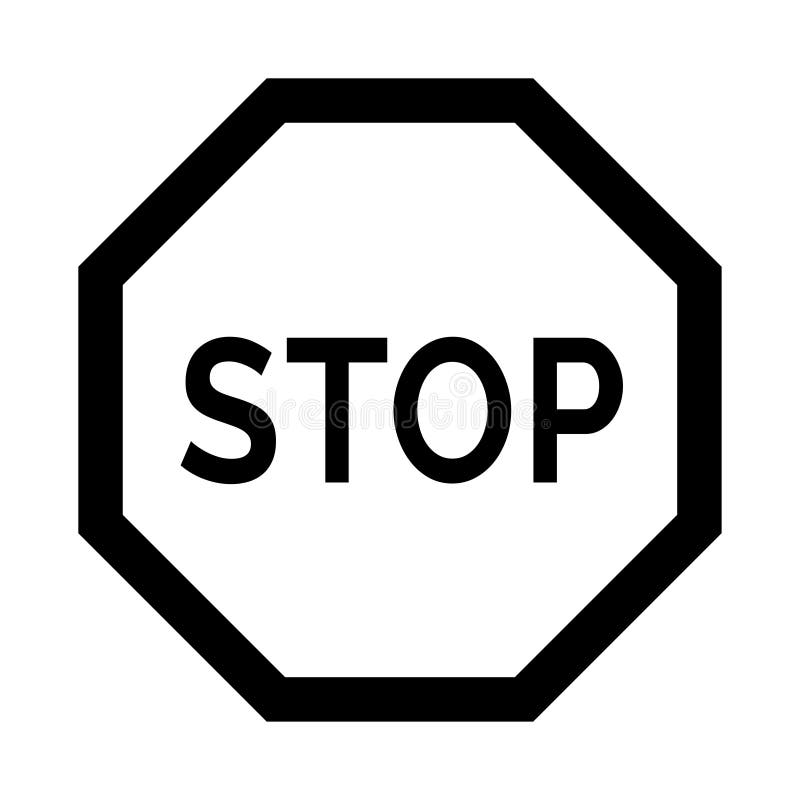 Stop Road Sign Prohibited Warning Icon Stock Vector - Illustration of ...