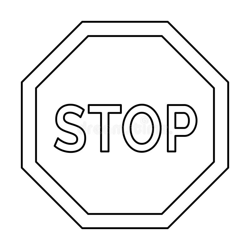 Stop Road Sign Prohibited Warning Icon in Line Style Stock Vector ... Stop Road Sign Prohibited Warning Icon in Line Style Stock Vector ...