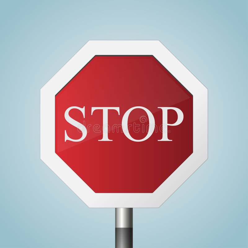 Stop Road Sign in Realistic Style. Vector Illustration Stock ...