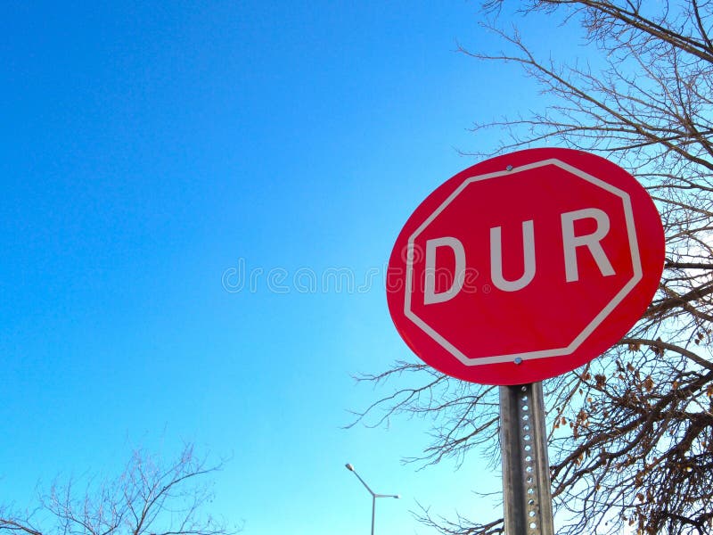 Stop Road Sign in Turkish Against Sky Background Stock Image - Image of ...