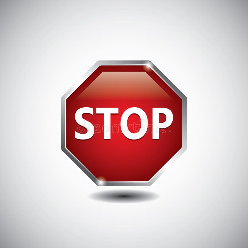 Stop Road Sign. Vector Illustration Decorative Design Stock Vector ...