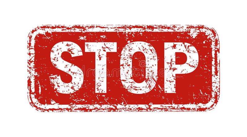 Grunge Red "STOP" Rubber Stamp Vector with Bold Text and Distressed ...
