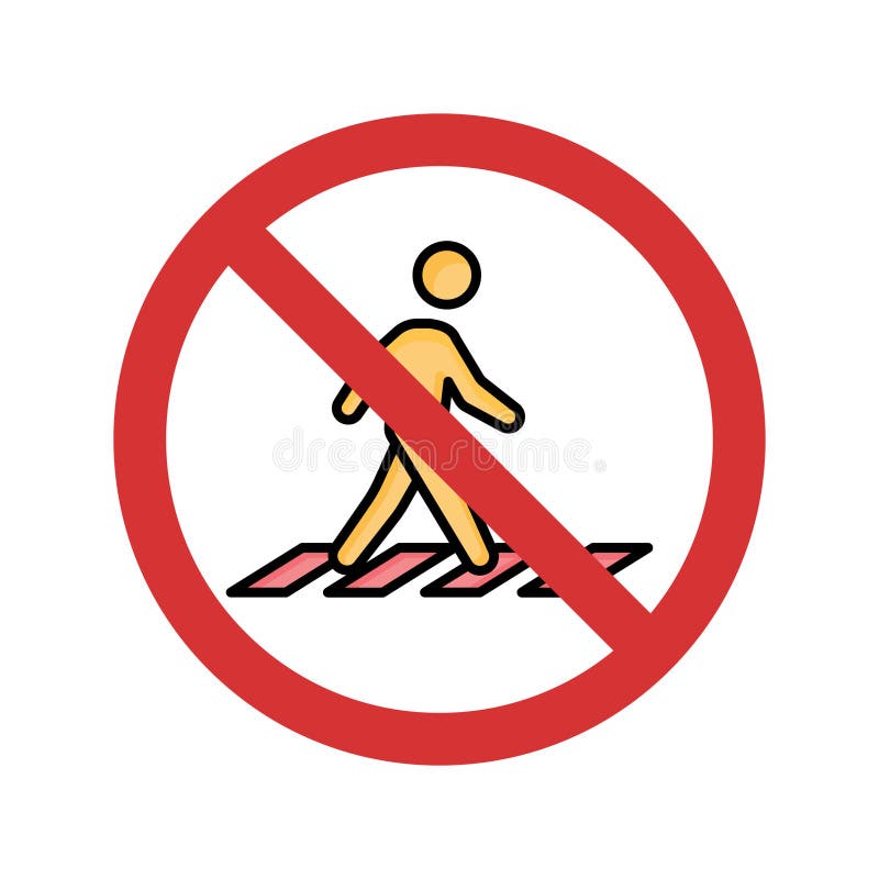 Stop Running Sign for Children Vector Cartoon Icon Stock Vector ...