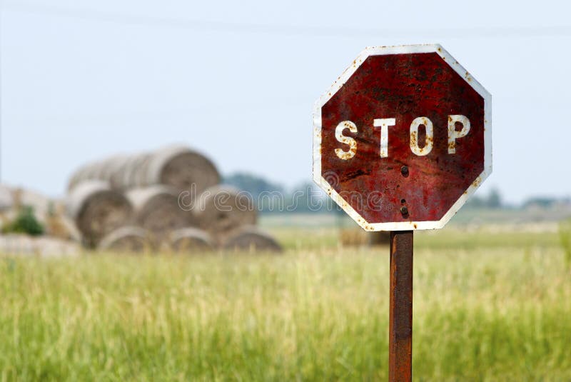 Stop stock photo. Image of signpost, farming, landscape - 55906128