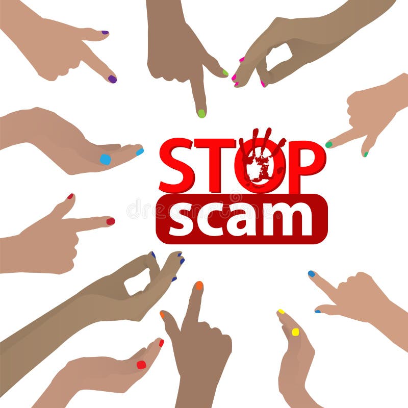 Stop scam. fraud and fraud stock vector. Illustration of crime - 106942907