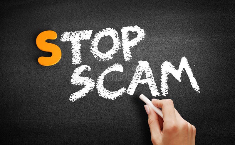 Stop Scam Text, Concept Background Stock Photo - Image of notepad ...