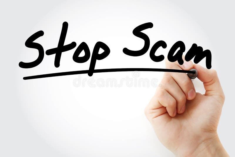 Stop Scam Text, Concept Background Stock Photo - Image of notepad ...