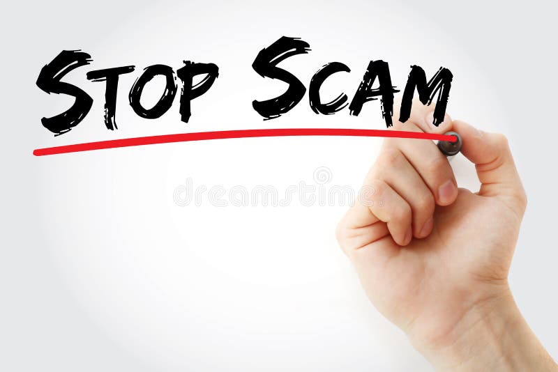 Stop Scam. Wooden Blocks with Stop Inscription and Scam Sign on ...