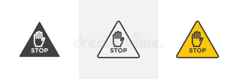Stop Security Sign Icon Set. Security Measures and Access Restrictions ...
