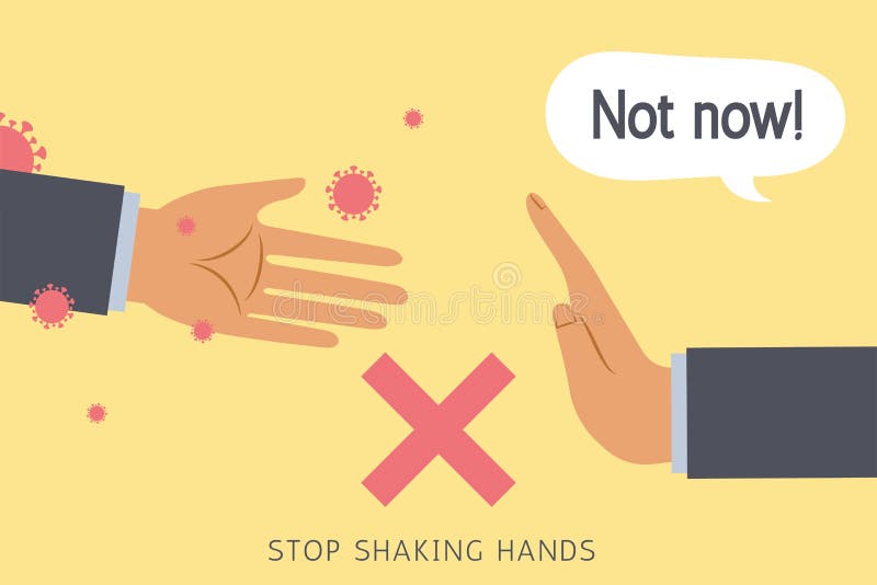 Stop Shaking Hands during COVID-19 Stock Vector - Illustration of ...