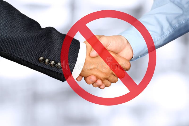 Stop Shaking Hands between People. Covid - 19. Coronavirus Stock Image ...