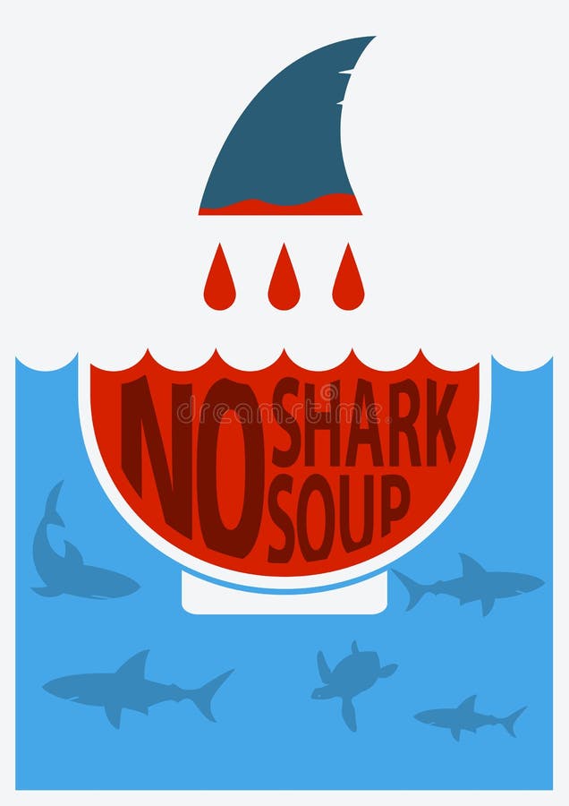 Stop Shark Finning.Vector Illustration Stock Vector - Illustration of ...