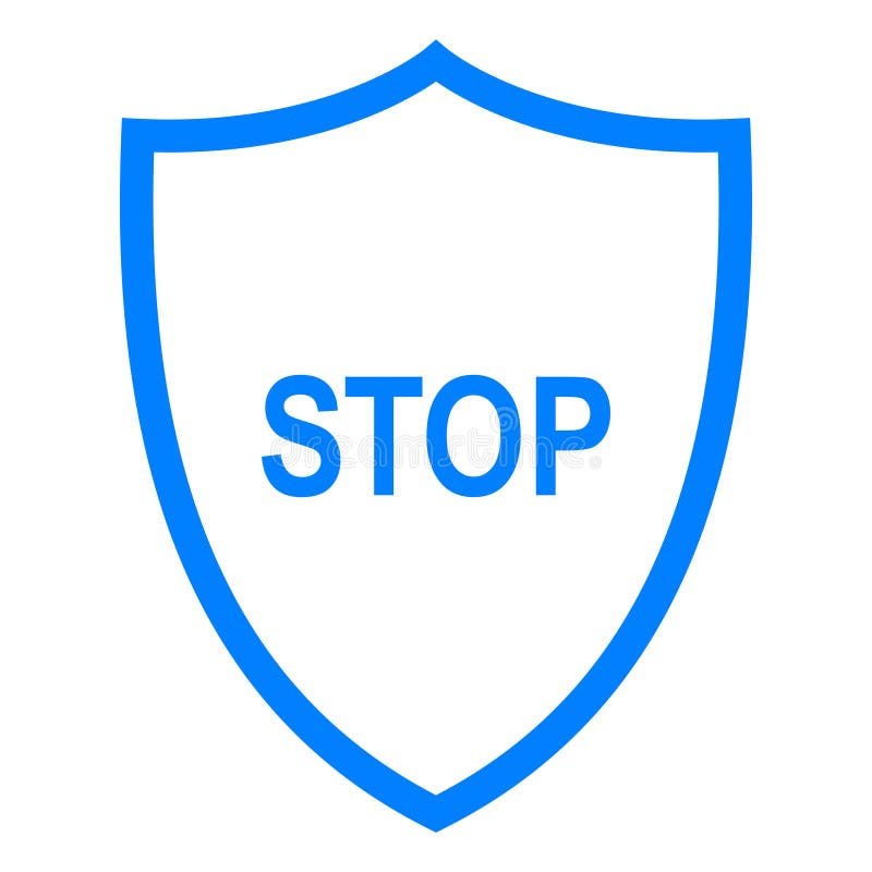 Stop and shield stock vector. Illustration of icon, graphic - 231279015