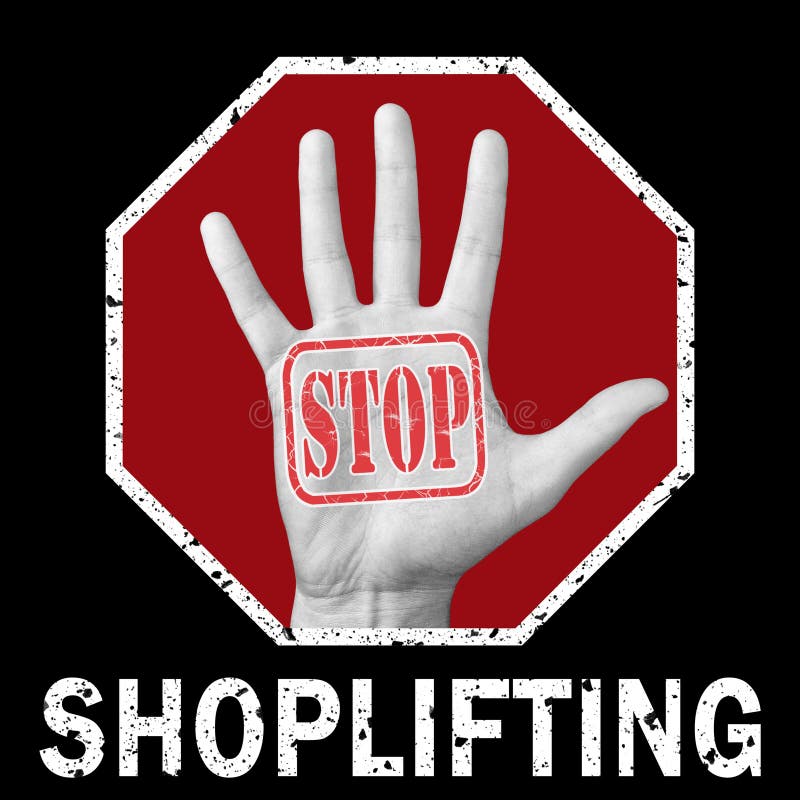 Stop Shoplifting Conceptual Illustration. Global Social Problem Stock ...