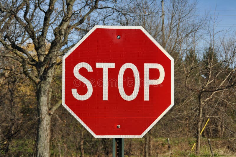 Stop sign stock image. Image of outside, sign, trees - 11823371