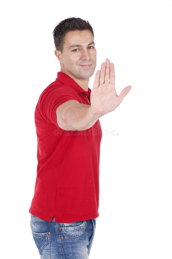 Stop sign stock photo. Image of male, hand, conceptual - 16403496