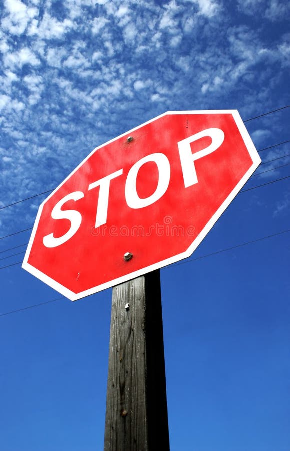 Stop Sign stock image. Image of cloudy, wide, halt, post - 185391
