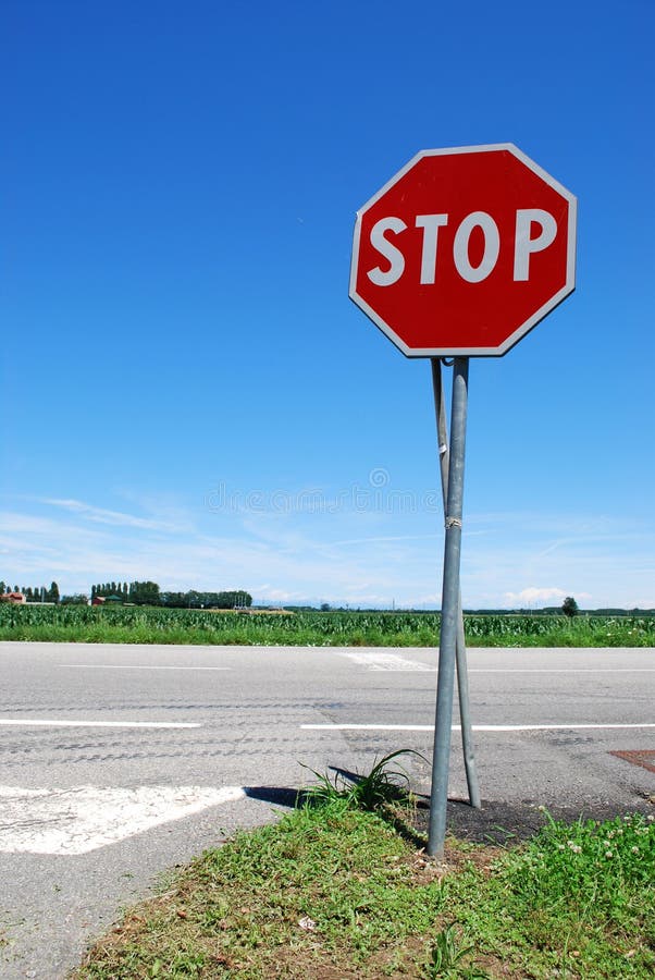 Stop sign on the ground stock image. Image of indication - 15788797