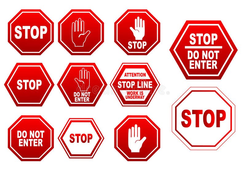 Stop and Do Not Enter Sign Icon. Illustration Set of Traffic Stop and ...