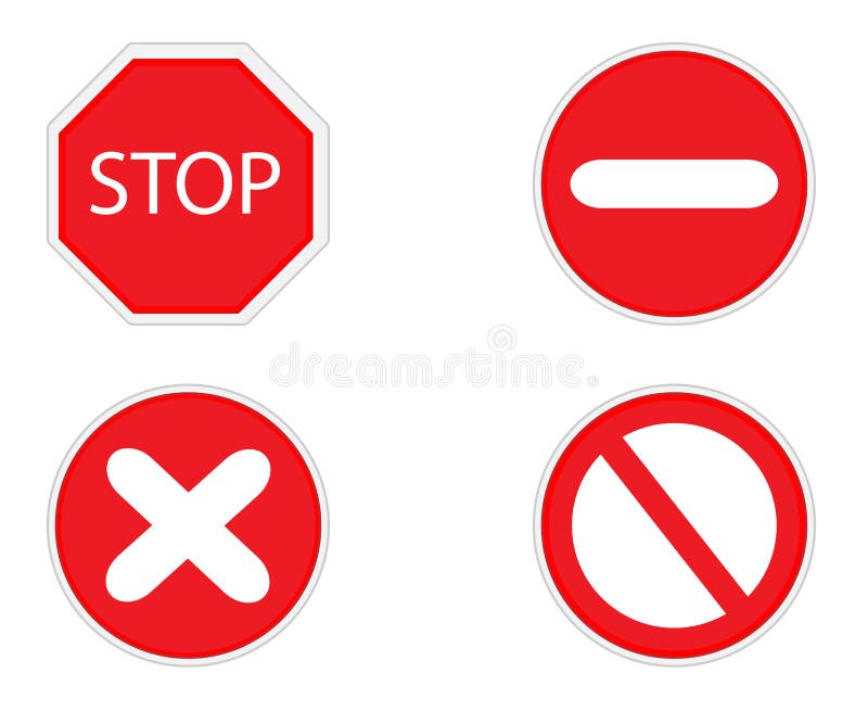 Set of STOP, GO, DO NOT ENTER Sign Stock Illustration - Illustration of ...