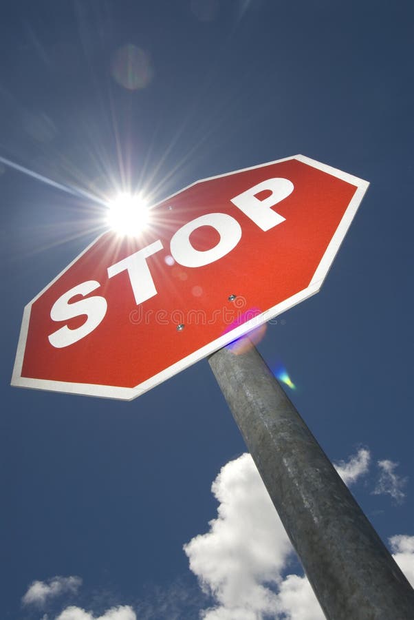 Stop Sign stock image. Image of clouds, atmosphere, sign - 9983871