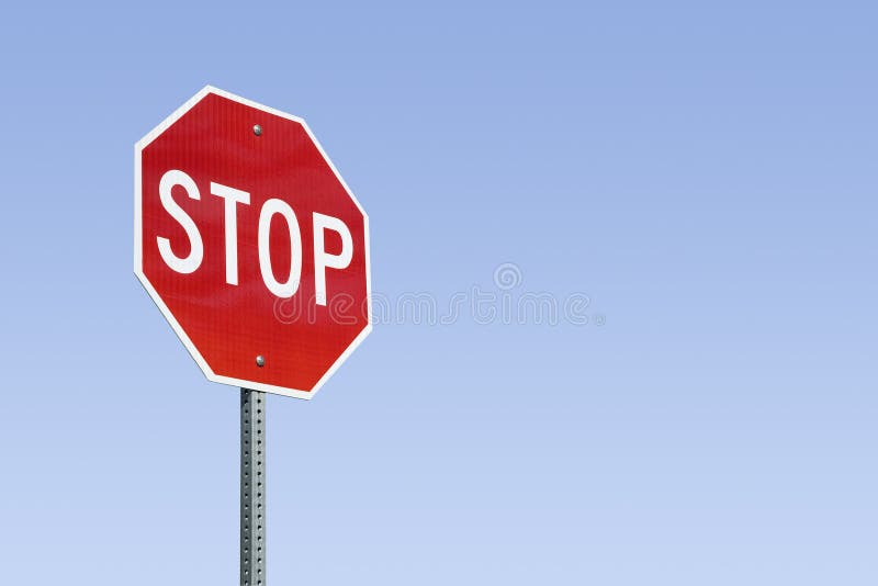 Stop Sign Against a Blue Sky Stock Image - Image of caution, laws ...