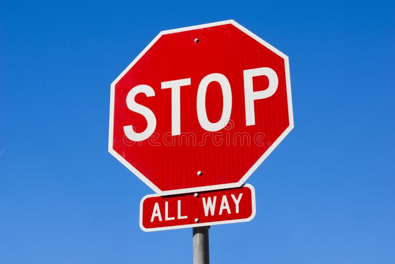 All Way Stop Sign stock photo. Image of sign, control - 17288020