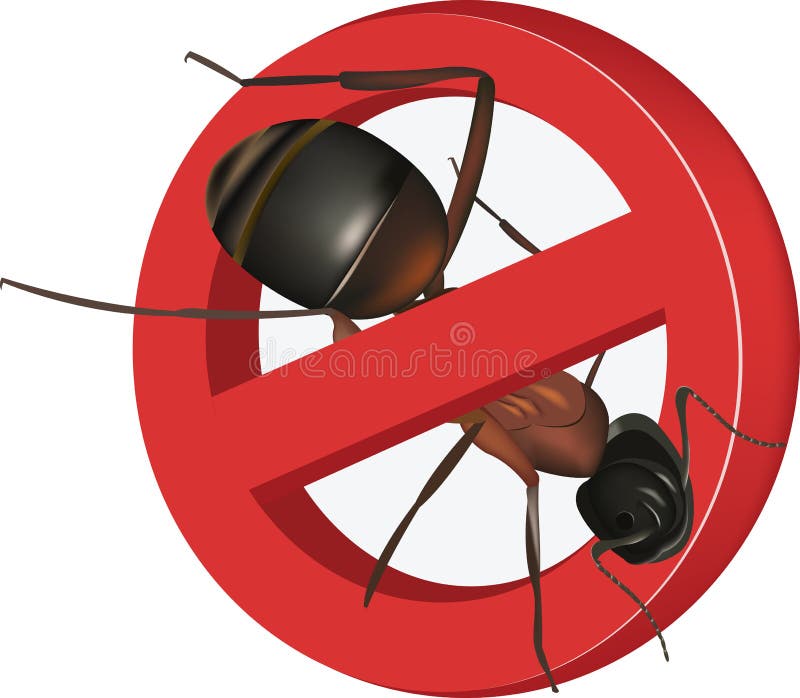 Stop ant sign stock illustration. Illustration of label - 55287703