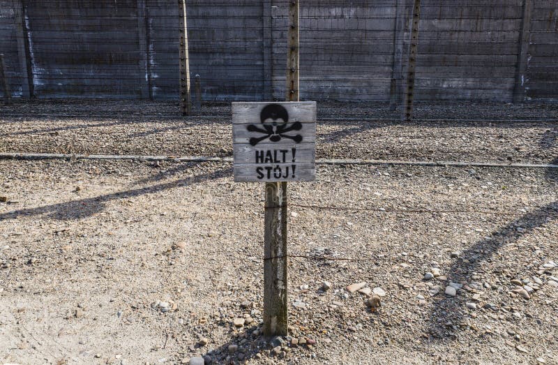 Stop Sign at the Auschwitz - Birkenau Concentration Camp Editorial ...