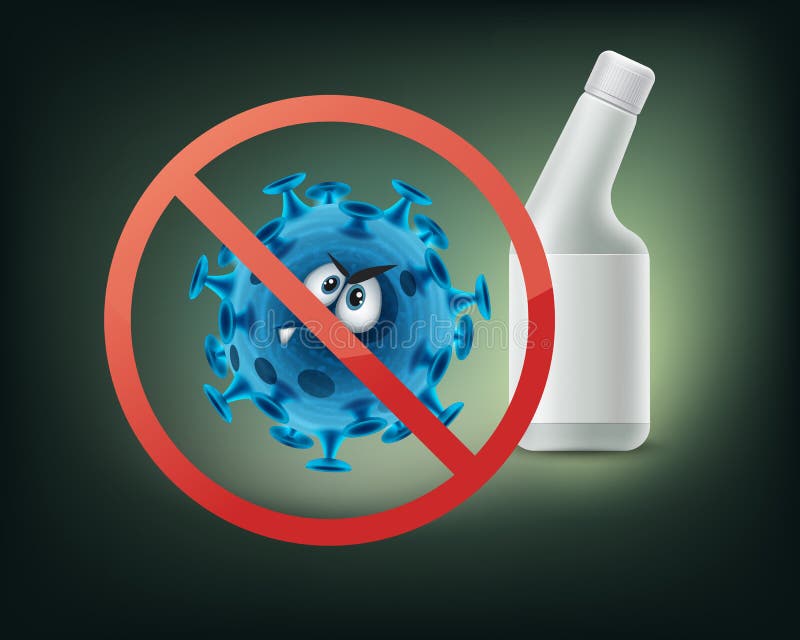 Stop sign on bacteria stock vector. Illustration of microbiology - 94040581