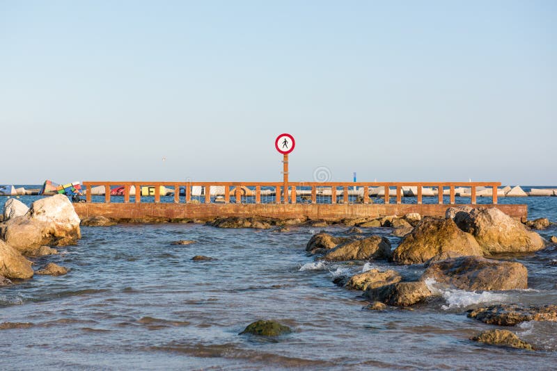 A Stop Sign at Barcelona Beach Stock Image - Image of nature, sign ...