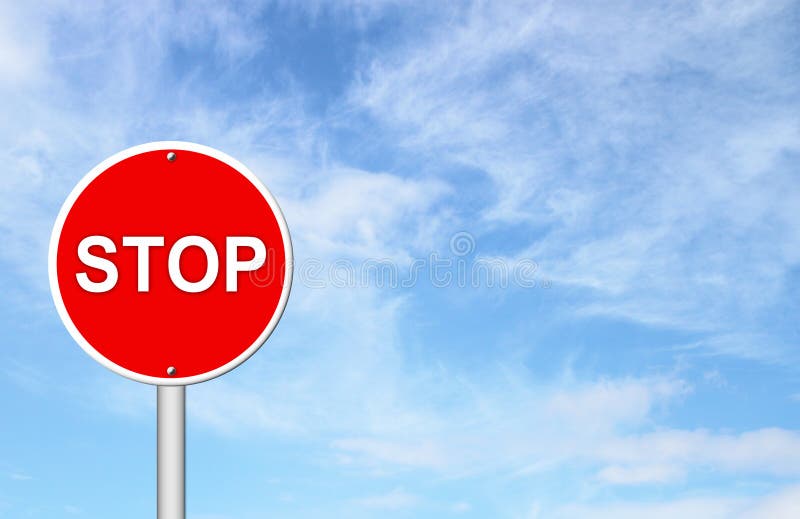 Stop sign with blue sky stock illustration. Illustration of blue - 27727325