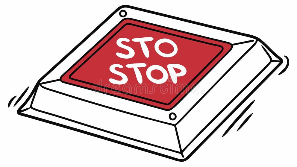 STOP Sign Button Vector, Halt Command Symbol, Control and Interface Icon Vector Design ...