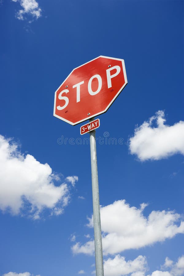 Road with Stop Sign in Barren Landscape. Stock Photo - Image of ...