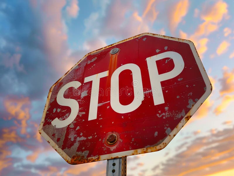 A Stop Sign with a Cloudy Sky Behind it Stock Photo - Image of street ...