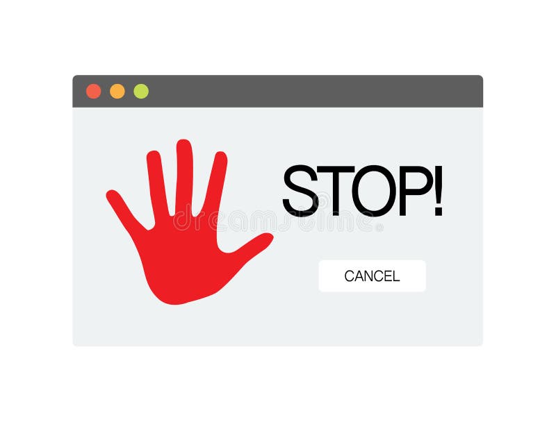 Stop Sign on Computer Screen. Stock Vector - Illustration of software ...