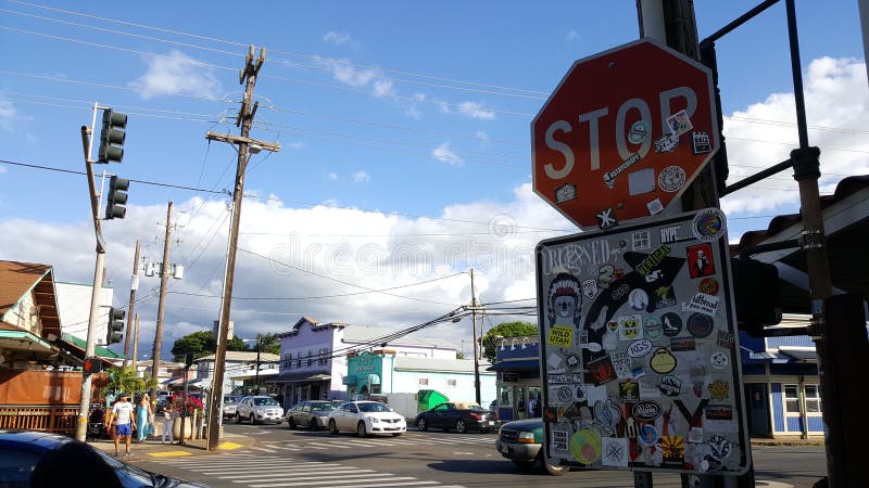 Stop Sign Covered in Stickers Editorial Stock Image - Image of traffic ...