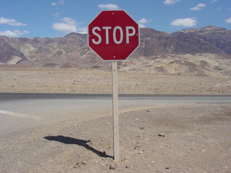 Stop Sign in Death Valley stock image. Image of stop, national - 78943