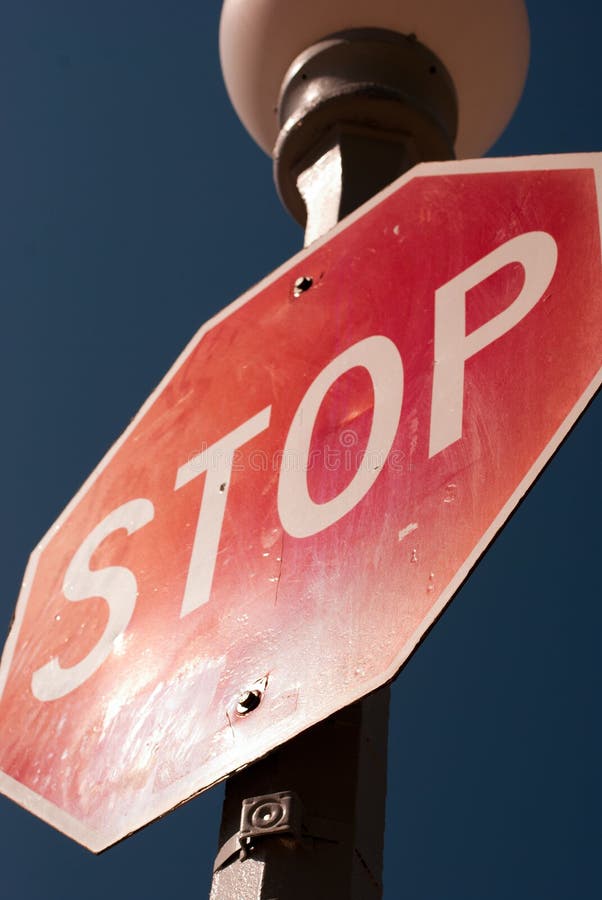 Stop Sign Dramatic Angle stock photo. Image of inform - 20960176