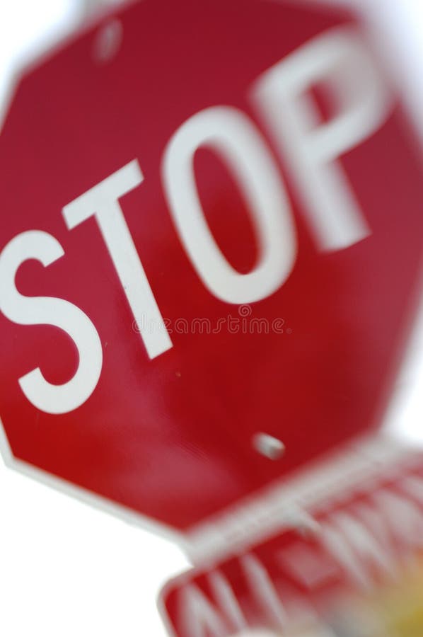 Blurry stop sign stock photo. Image of road, nearsightedness - 16035552
