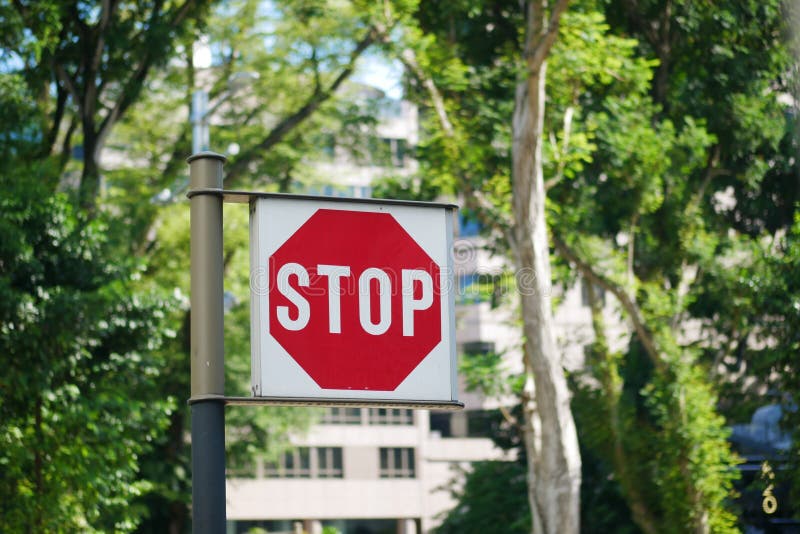 Stop Sign Logo on a Empty Road Stock Photo - Image of warning, signal ...