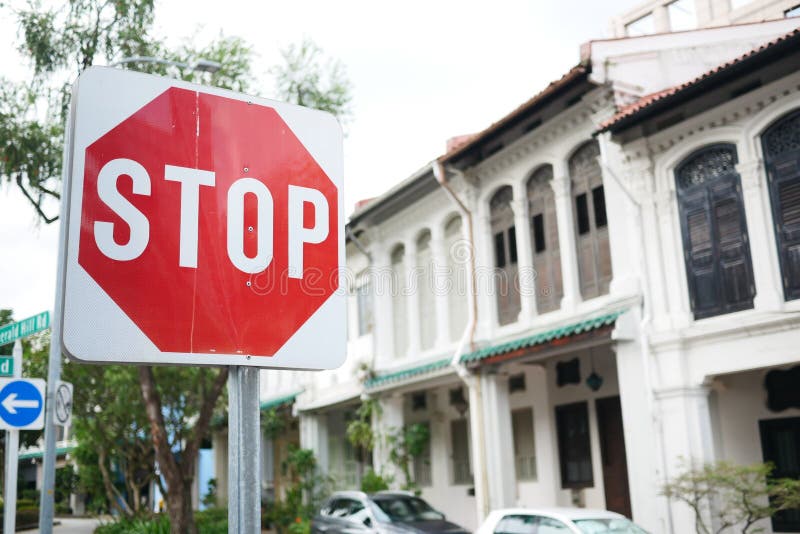 Stop Sign Logo on a Empty Road Stock Photo - Image of warning, signal ...