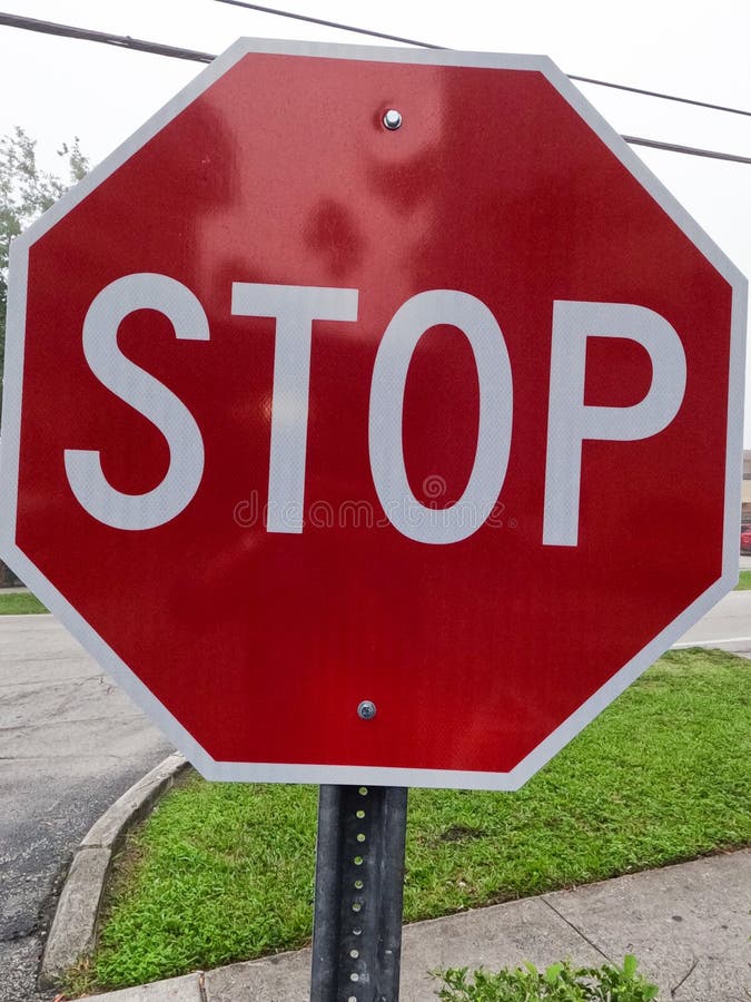 Stop Sign by the Empty Road Stock Photo - Image of communication ...