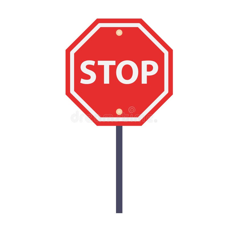 Stop Sign Flat Illustration. Clean Icon Design Element on Isolated ...