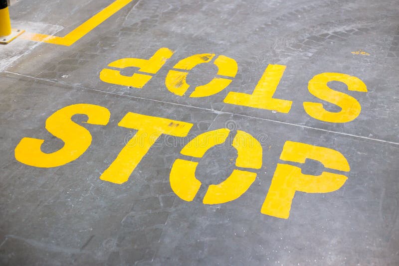 Stop sign on the floor stock image. Image of floor, park - 138189421